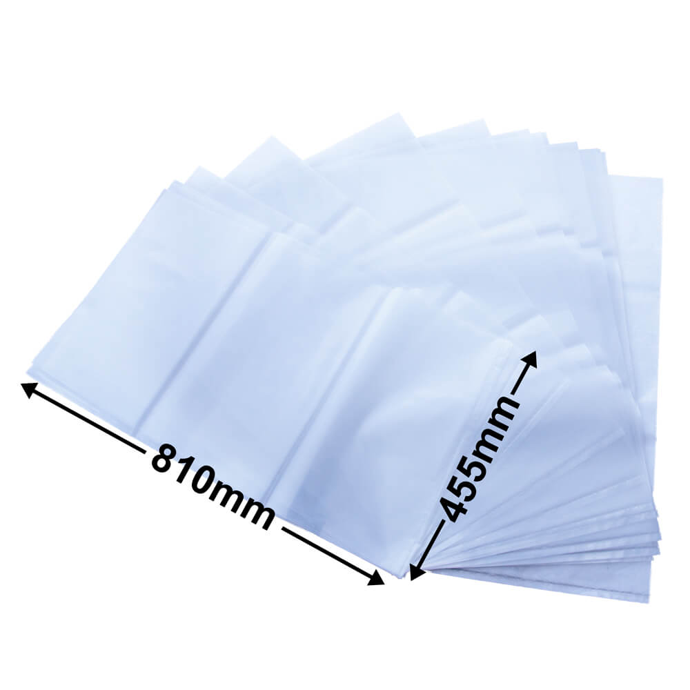 Clear poly bags 455x810mm, 100µm thick — food grade material – QIS ...