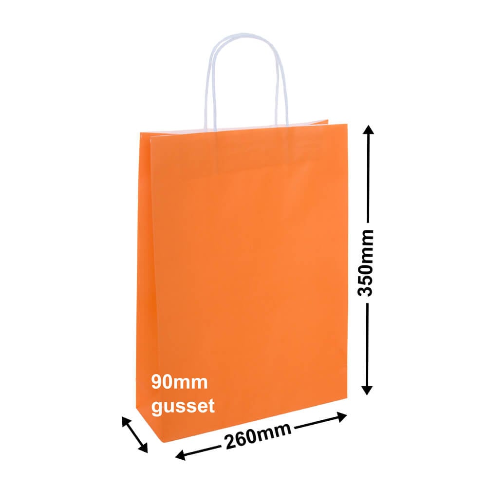 Small orange paper bags - great value, shop now! – QIS Packaging