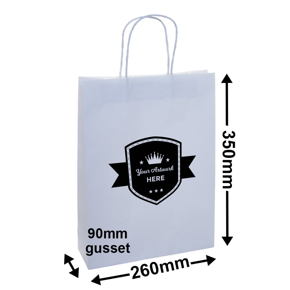 A4 paper bags 350x260 Printed 1 colour 2 sides – QIS Packaging