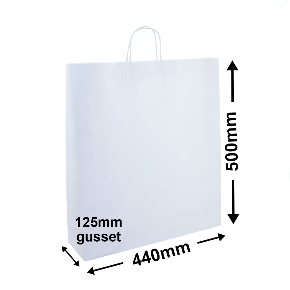 Extra large white paper bags, 25 pack – QIS Packaging